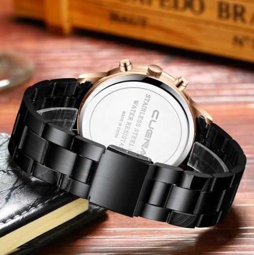 389947154 クロノグラフ CUENA 黒×金 腕時計メンズ - フリマアプリ&サイトShoppies[ショッピーズ]